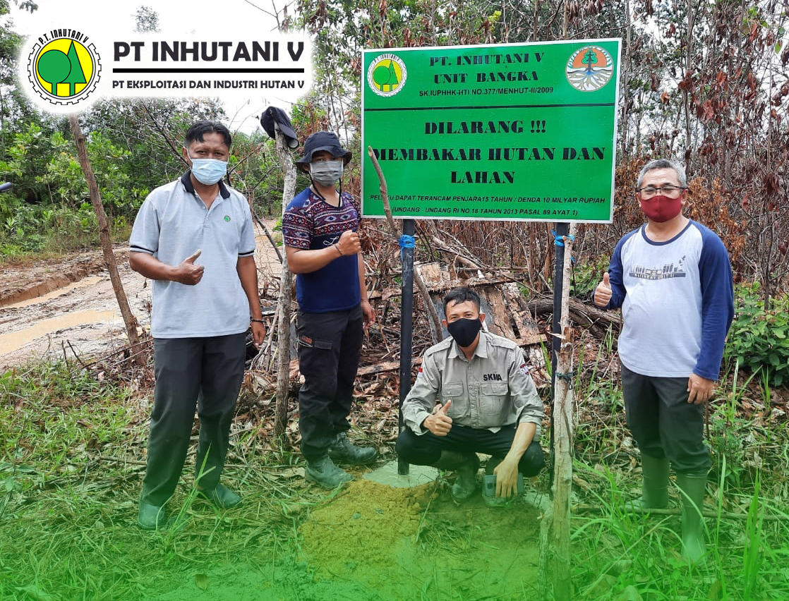 Perhutani Cegah Pembakaran Hutan dan Lahan, PT Inhutani V Pasang Plang Larangan di Titik Rawan