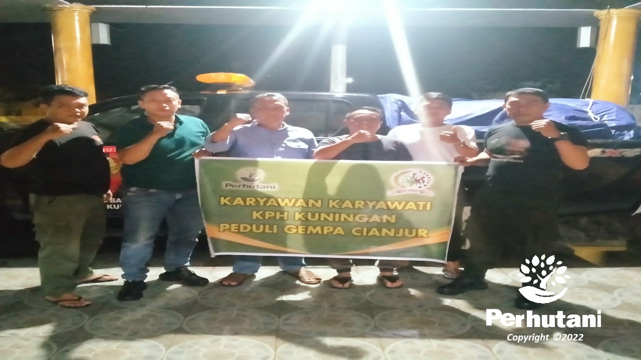 Perhutani Perhutani Bersama Sekar DPD Kuningan Memberikan Bantuan Kepada Korban Bencana Cianjur.