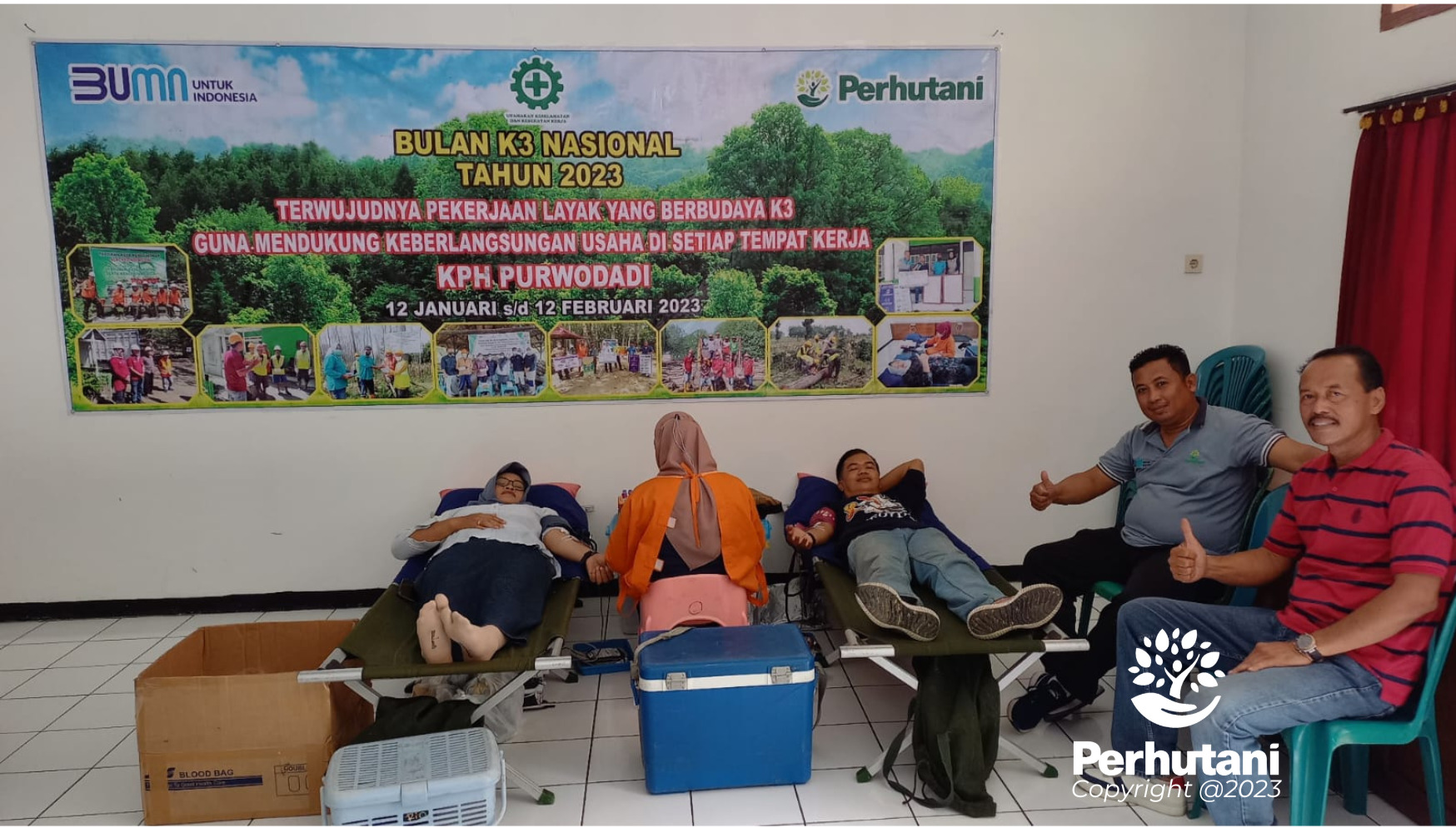 Perhutani Peringati Bulan K3 Nasional, Perhutani Gandeng PMI Grobogan Gelar Kegiatan Donor Darah