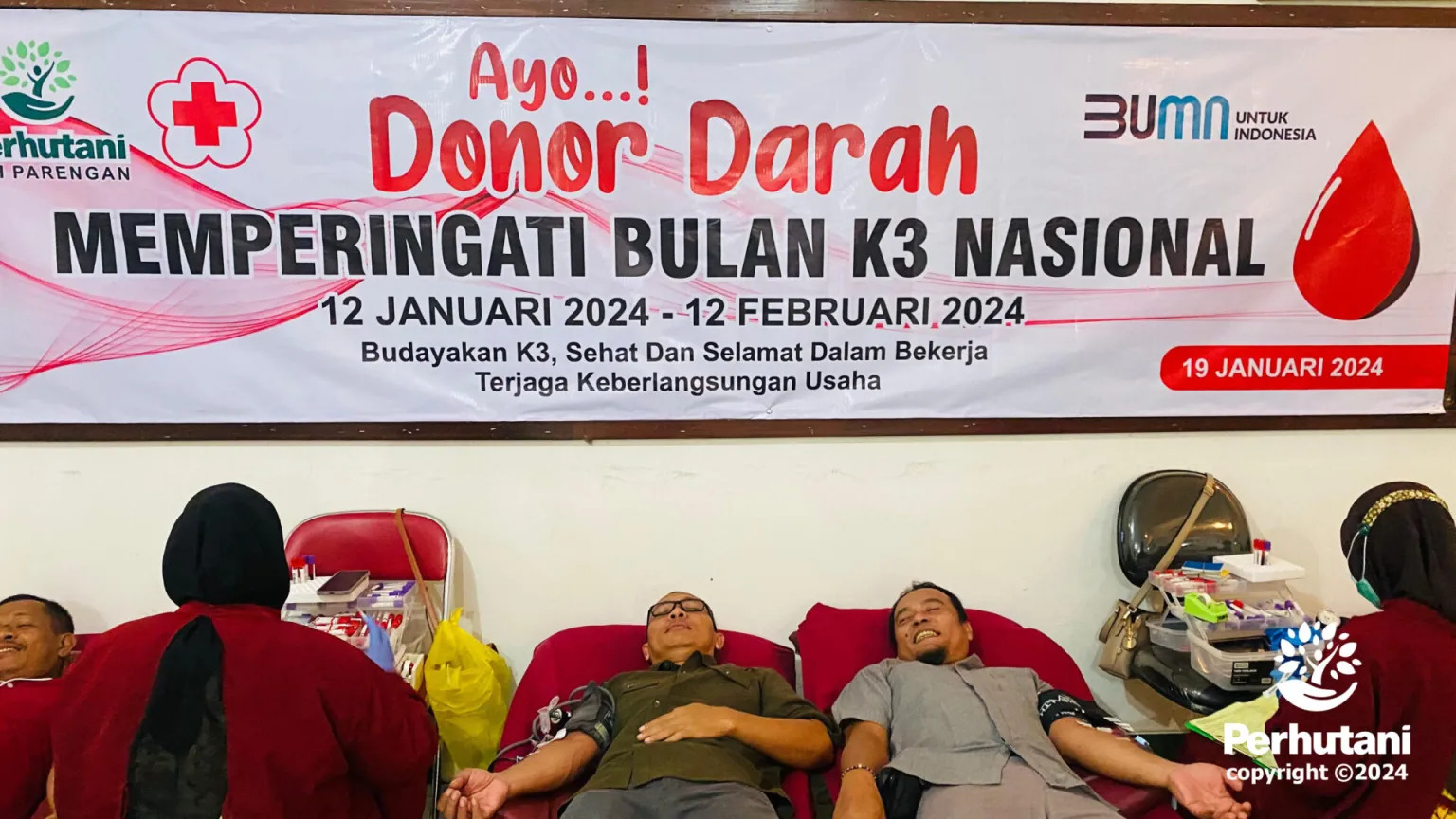 Perhutani Peringati Bulan K3 Nasional, Perhutani Parengan Gelar Aksi Donor Darah