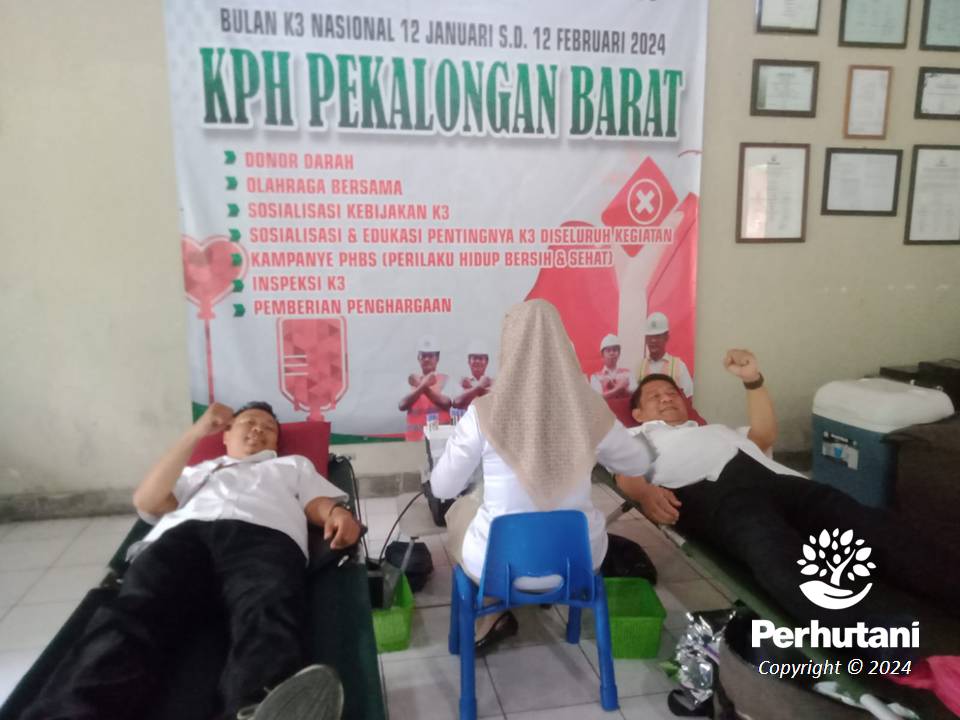 Perhutani Peringati Bulan K3 Nasional, Perhutani Gandeng PMI Kabupaten Tegal Gelar Donor Darah
