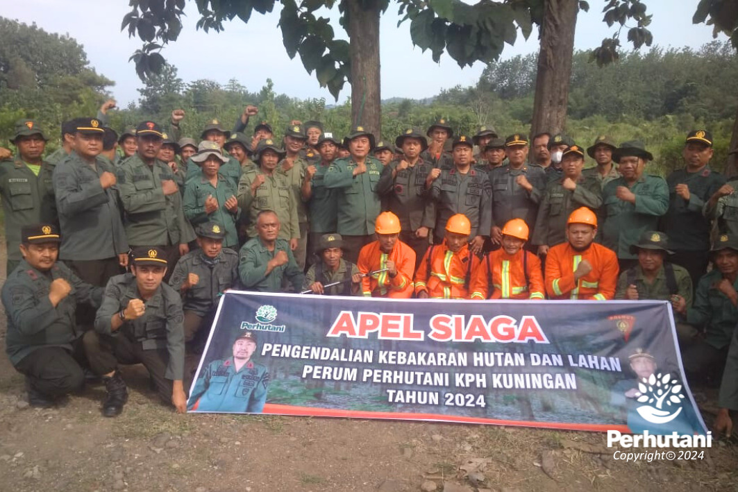 Perhutani Perhutani Gelar Apel Siaga Pengendalian Kebakaran Hutan dan Lahan di Kuningan