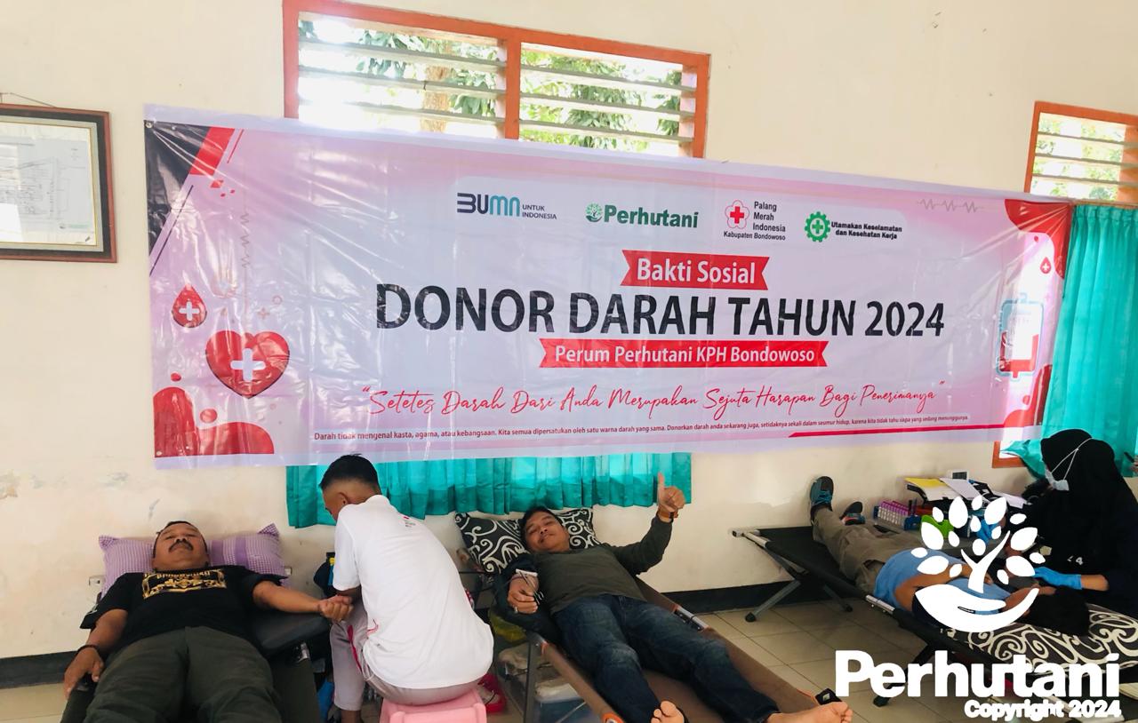 Perhutani Perhutani KPH Bondowoso Gelar Bakti Sosial Donor Darah